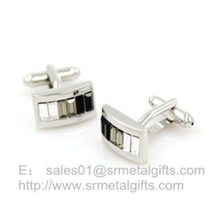 China Multi color crystal cufflinks, jewelry cufflinks with 3 color crystal stone inlay, supplier