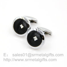 China Cheap stone and black enamel cufflinks for sale, in stock, China cufflink factory, supplier