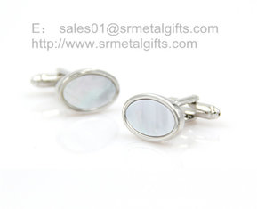 China Oval mother of pearl cufflinks, in stock, 3/4 inch oval MOP cufflinks for sale, supplier