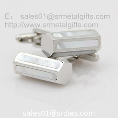 China Hexagonal column natural mother of pearl cufflinks for gifts, 20mm MOP cufflinks, supplier