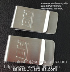 China Engraved logo steel money clips, stainless steel money clips small quantity wholesale, supplier