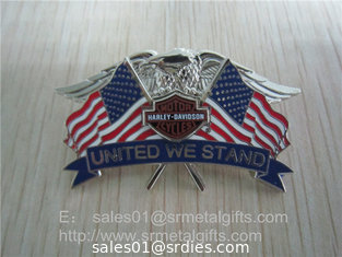China Enamel national flag lapel pin, American flag and eagle emblem lapel pin butterfly clutch, supplier
