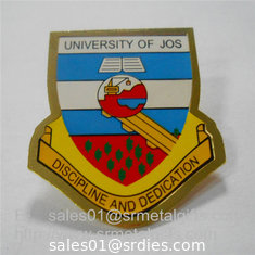 China Custom gold plated enamel painting university lapel pin with butterfly clutch, supplier
