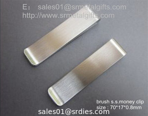 China Brushed stainless steel money clips, wholesale custom polish steel money clips, supplier