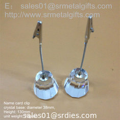 China Name card clip with crystal base, memo holder for wedding party decorations, supplier