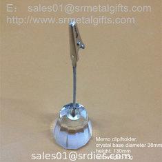 China Memo holder for wedding party supplies, name card clip with crystal ball base for wedding, supplier