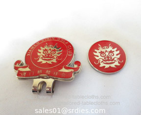 China Enamel color fill metal golf hat clip and ball marker set, enamel golf cap clip for golfer supplier