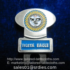 China Brushed nickel metal golf cap clip with enamel colour fill, engraved metal golf hat clip, supplier