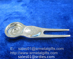 China Metal golf repair pitchfork tools with magnet, magnetic ball marker golf divot tool, supplier