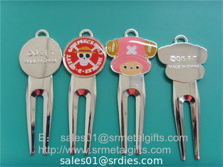 China Enamel colour filled golf pitchfork repairer supplier China, enamel golf divot tools, supplier