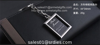 China Rectangle shape metal photo frame key ring for cheap, supplier