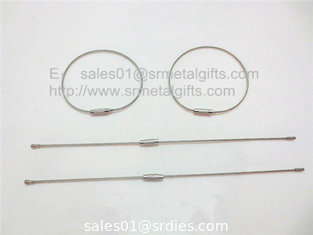 China Customized stainless wire cable key loop with screw nut for cheap supplier