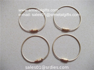 China DIY accessory stainless steel wire cable key loop with screw nut supplier