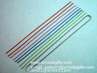 China Pre-cut steel ball chain lanyard with coupling for diy jewelry chain supplier