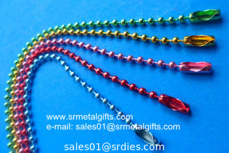 China supply cut anodizing bead chain with connector at customized length supplier