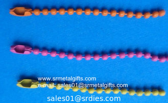 China DIY keyring accessory Color steel ball chain with coupling cut to custom length supplier