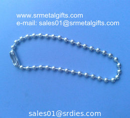 China Precut steel bead chain with connector custom steel ball chains supplier
