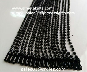 China Black plated metal ball chain black bead chain lanyard wholesale supplier