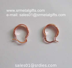 China Fashion rose gold stainless steel earrings for Women jewelry supplier