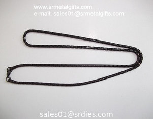 China Black plated steel box chain necklace link chain necklace jewelry supplier