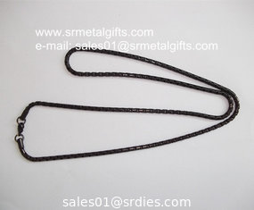 China Retail black plated stainless steel box chain necklace jewelry supplier