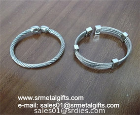 China Stainless steel wire cable bangle bracelet wholesale supplier