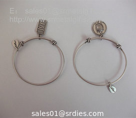 China Custom steel pendant wire bracelet, wire bangle with charms supplier