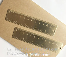China Brass Bookmark Ruler with graduation, mini brush brass ruler with engraved logo supplier