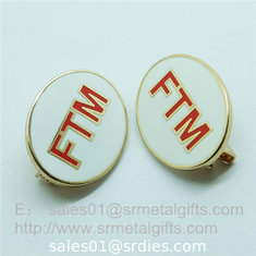 China Cloisonne Emblem Lapel Pins, soft enamel monogram letter badge pins with safety pin supplier