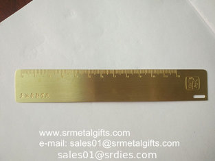 China H65 brass miniature ruler with etched scale marking and customized logo supplier