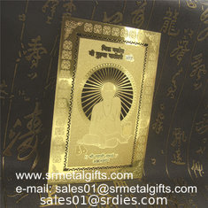 China Etched Sandblast Gold Metal Cards, custom chemically etching metal cards supplier