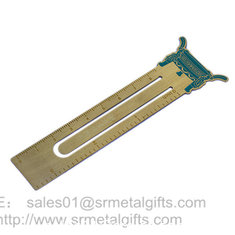 China Photographic etching brass ruler bookmarks, custom steel ruler bookmarks supplier