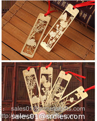 China Etched metal page marker for book, gold metal page marker bookmarks supplier