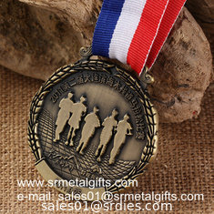 China Metal Runner Medal With Ear of Wheat Frame, Wheat Ear Round Framed Metal Medals supplier