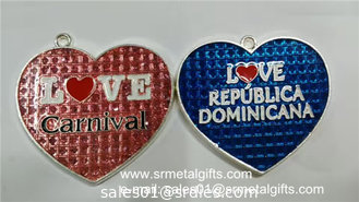 China Glass enamelled heart metal charm for love gift, clear enamel metal heart pendant supplier