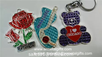 China Transparent Enamel Rose Drop pendants, metal charm pendant with glass enamel supplier