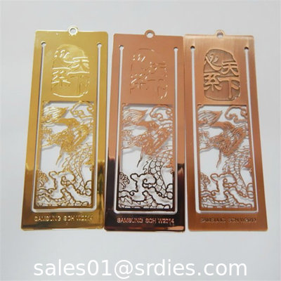Hollow chemically etched bookmarks, slim slender brass photo-etched page marker bookmarks, supplier