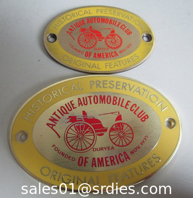 Metal corporate logo sign emblem plate, custom corporate trade mark plaque with 3M sticker supplier