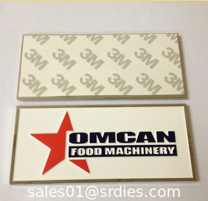 Metal corporate logo sign emblem plate, custom corporate trade mark plaque with 3M sticker supplier
