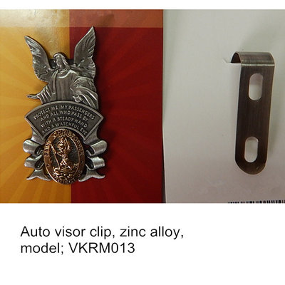 Metal driver's Guardian car visor clips, zinc alloy St. Michael guardian auto Visor Clips supplier