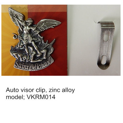 Metal Guardian Auto Visor Clip, St.Christopher Protect us, religious crafts,Christian gift supplier