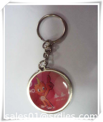 Affordable 1" epoxy resin dome coin holder keychain, China factory epoxy resin key chains, supplier