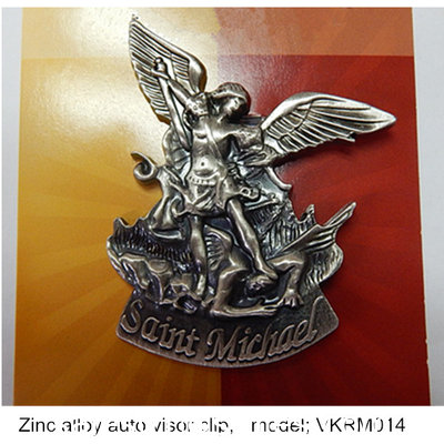Metal driver's Guardian car visor clips, zinc alloy St. Michael guardian auto Visor Clips supplier