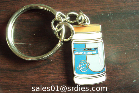 Soft enamel bottle shaped key fob key ring, exquisite branded promotion key chains, supplier