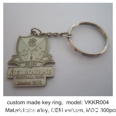 custom made metal key ring for MOQ300pcs, best possible price for small business supplier