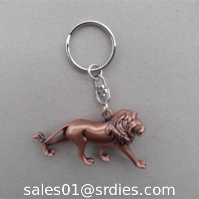 Zinc alloy standing lion key charm pendant to key chain, 3D lion key fob to key ring, supplier