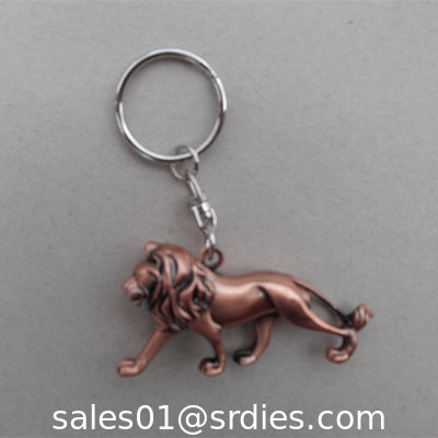 Zinc alloy standing lion key charm pendant to key chain, 3D lion key fob to key ring, supplier