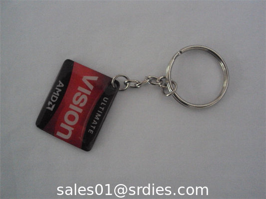 Epoxy dome metal key ring, poly epoxy dome key chain,ready mold, 38*38*2mm, 22g,zinc alloy supplier