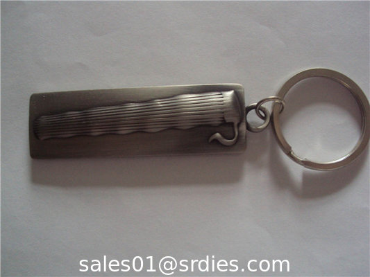 Antique pewter plated 3D cross key fob, vintage pewter plated metal engraved key rings, supplier