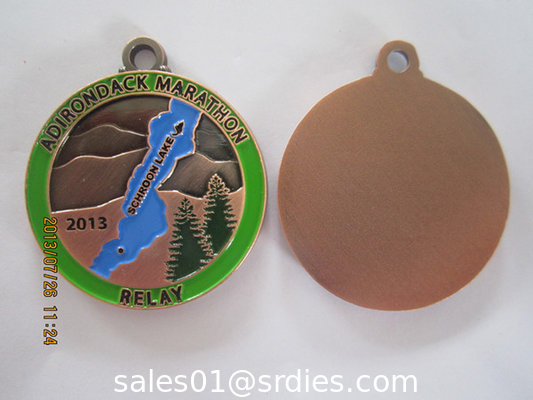 Metal sports medal souvenirs, metal painted Marathon relay race medallions, zinc alloy, supplier